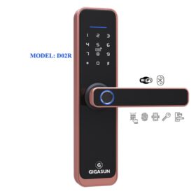 Khoá điện tử Gigasun D02R: Vân tay, mã số, thẻ từ, App
