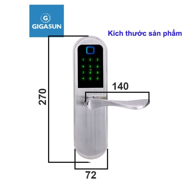 Khoá cửa vân tay Gigasun D05S - Điện Máy Trần Đình
